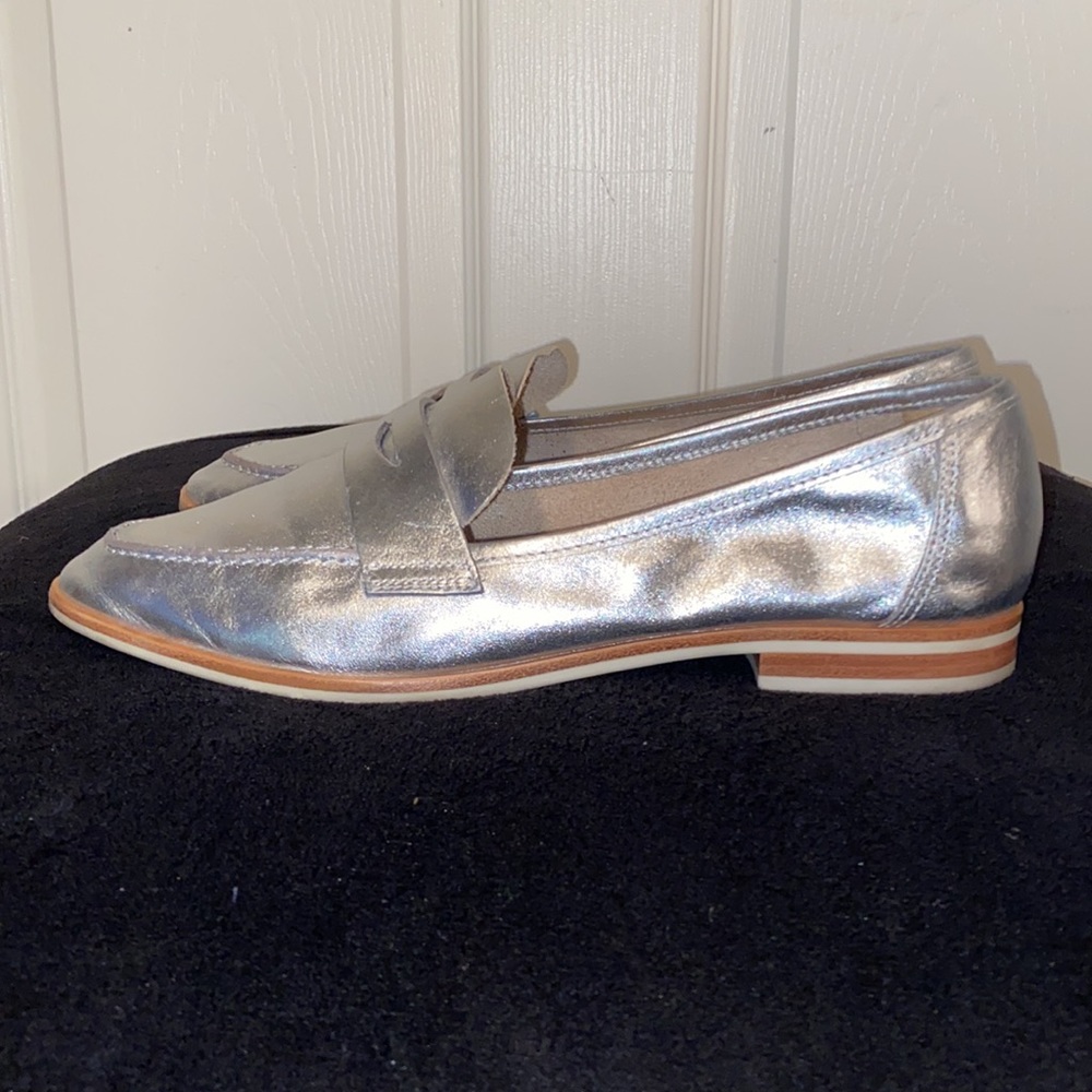Schutz Silver Metallic Loafer - Gem